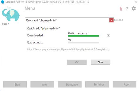 เพิ่ม phpmyadmin สำหรับ laragon web server จำลอง สำหรับ window ศูนย์คอมพิวเตอร์และอินเทอร์เน็ต