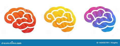 Colorful Brain Icon Red Yellow Blue Gradient Colors Brain
