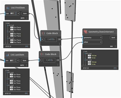 check intersection between surfaces lists logic dynamo