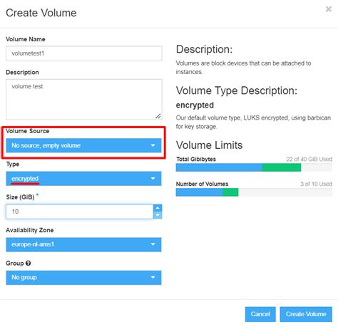 Creating A Volume Leafcloud Documentation