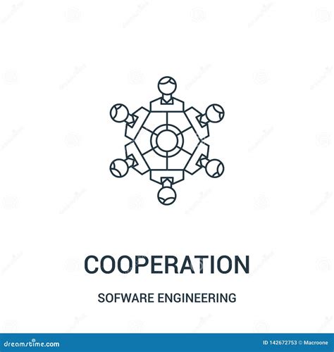 Cooperation Icon Vector From Sofware Engineering Video Gaming Collection Thin Line Cooperation