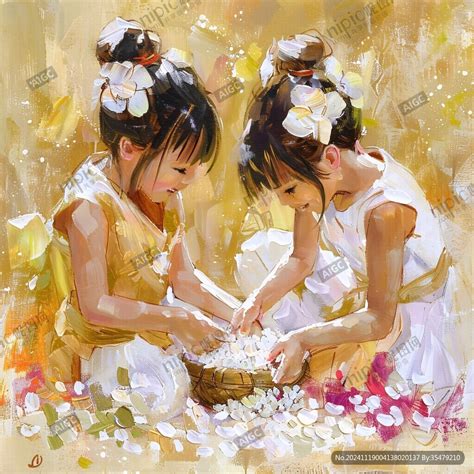 Ai创作图唯美小女孩插画 午后的小女孩插画 高清女孩插画 两个小姑娘 唯美闺蜜手绘 小女孩装饰画 唯美人物油画 高清手绘女孩 双胞胎姑娘 采花小女孩 唯美女孩装饰画 女孩装饰画 油画小孩 采花