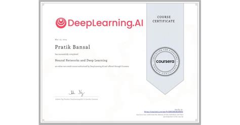 pratik bansal on linkedin completion certificate for neural networks
