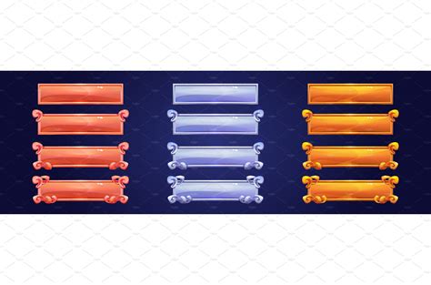 Medieval Game Menu Frames Ui Vector Graphics ~ Creative Market