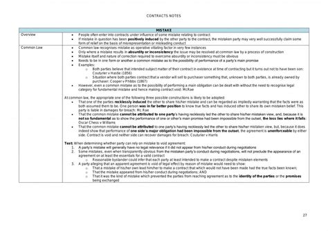 Contracts Exam Notes Laws1075 Contracts Unsw Thinkswap