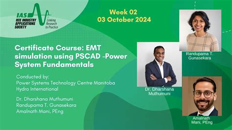 Certificate Course Emt Simulation Using Pscad Power System
