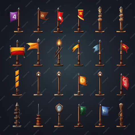 Premium Ai Image Design Flag Pole Game Ai Generated Mark Event Element Map Pennant Web Design