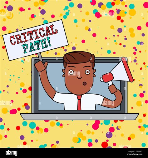 Handwriting Text Critical Path Conceptual Photo Sequence Of Stages Of A Project Requiring The