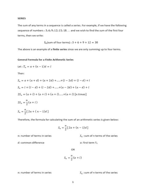 Topic 3 Series Pdf Series Mathematics Summation