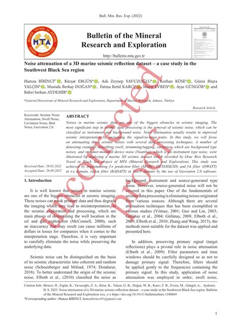 Pdf Noise Attenuation Of A 3d Marine Seismic Reflection Dataset A