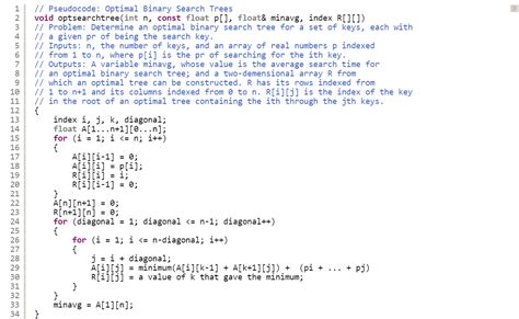 알고리즘 최적이진탐색트리 optimal binary search tree