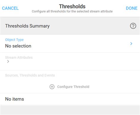 how do i add a user defined threshold entuity
