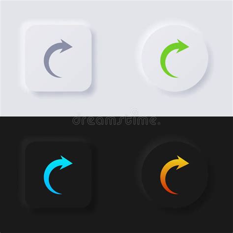 Arrow Icon Set Multicolor Neumorphism Button Soft Ui Design Stock Vector Illustration Of