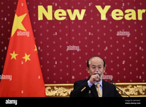 Chinese Ambassador To Australia Xiao Qian Addresses The Media During The New Years Press