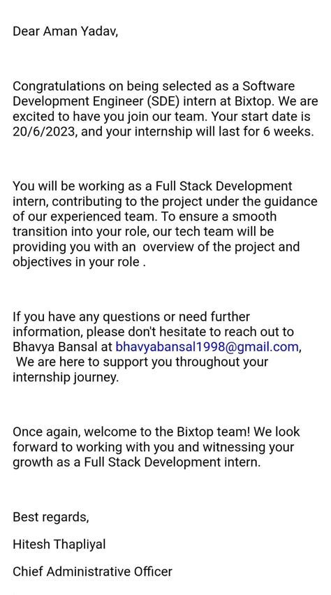aman yadav on linkedin internship experience softwaredevelopment intern