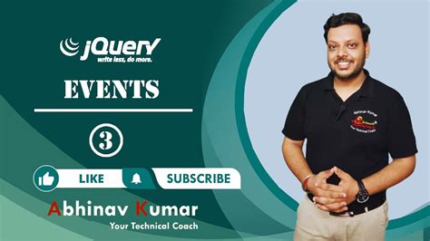 Jquery Events Jquery Tutorial Jquery Events In Hindi Jquery Youtube