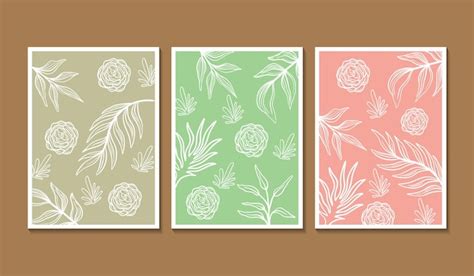 추상적 인 모양과 잎 Boho 현대적인 미니멀리스트 장식 프리미엄 벡터