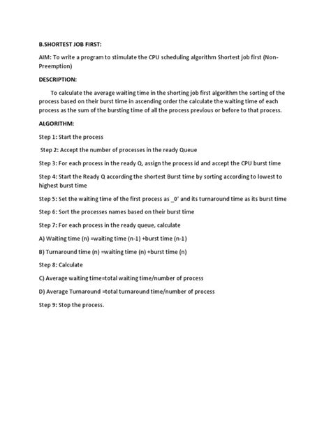 Os Lab 2 Sjf Pdf Pdf Teaching Methods And Materials