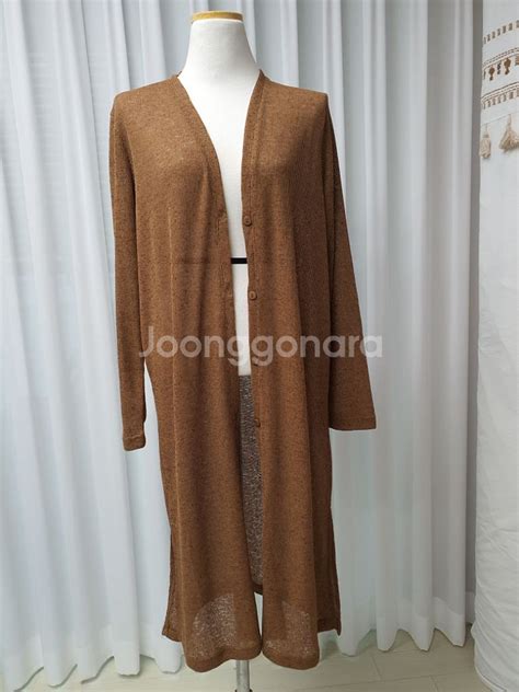 갈색 롱 가디건입니다 니트 스웨터 가디건 중고나라