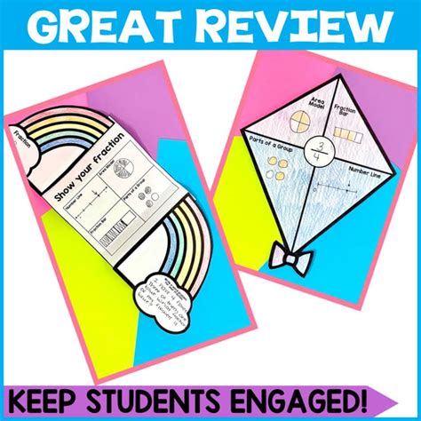 Spring Identifying Fractions Craft Third Grade Math Craftivity Area