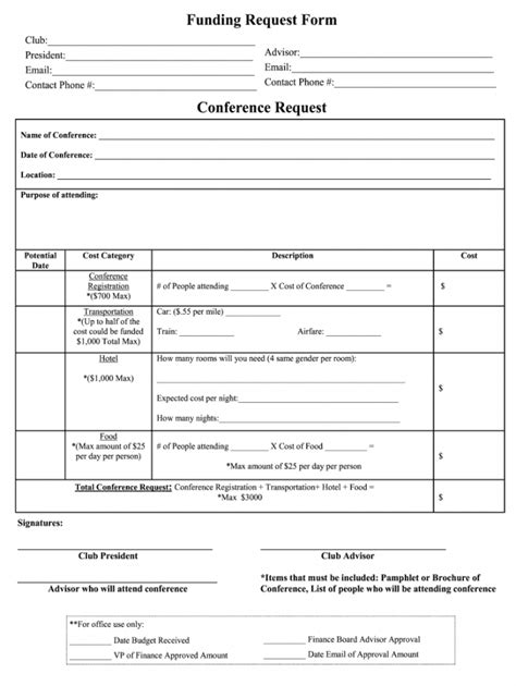 Fund Request Form Template