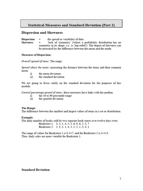 Statistical Measures 2024 Part 2 Word Pdf Skewness