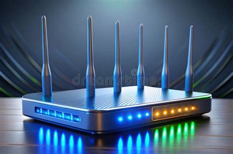 Highspeed Internet Router With Glowing Indicators Stock Illustration Illustration Of Highspeed