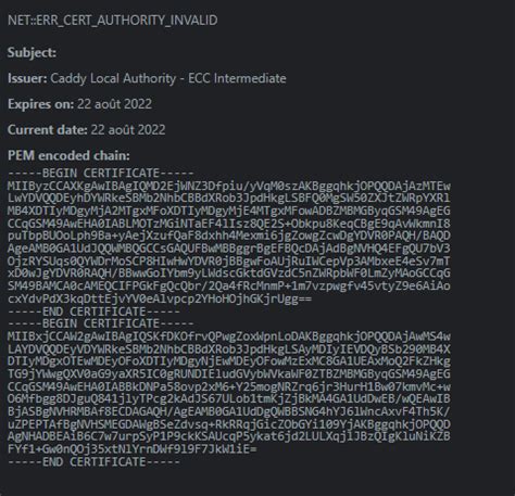 Tls Internal Invalid Certificat Lifetime Help Caddy Community
