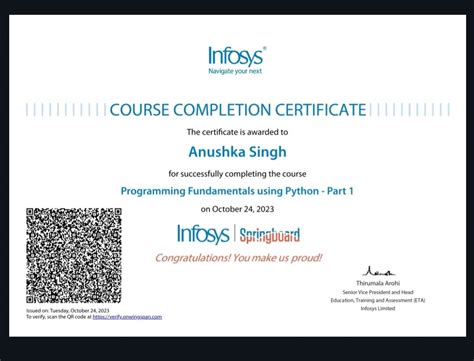 Anushka Singh On Linkedin Infosysspringboard Python