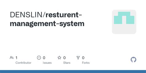 Github Denslinresturent Management System