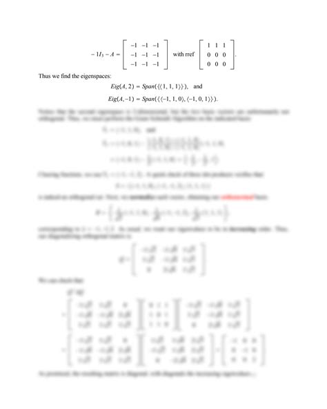 solution orthogonal diagonalization of symmetric matrices and exercises