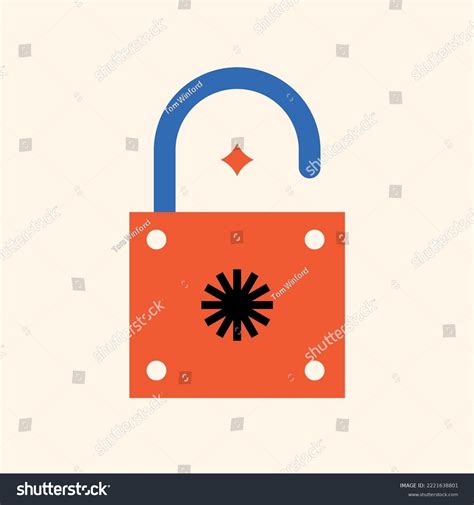 Modern Flat Geometric Lock Vector Clipart Stock Vector Royalty Free Shutterstock
