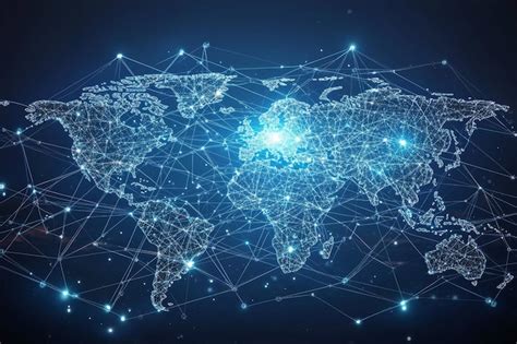 Global Digital Business Network Connection Illustration Created With Generative Ai Premium Ai