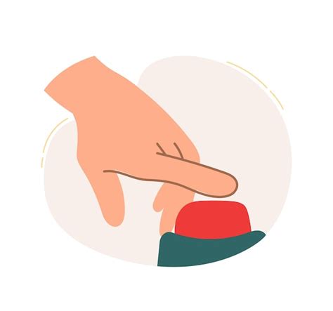 Premium Vector The Hand Presses The Button The Origin The Idea Marketing Strategy Business