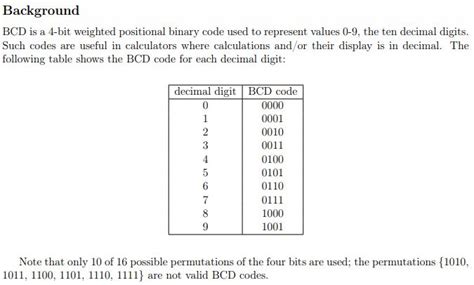 Background Bcd Is A 4 Bit Weighted Positional Binary