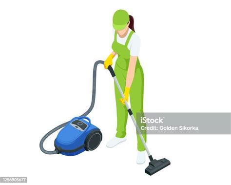 흰색 배경에 고립 된 다양한 유형의 진공 청소기를 가진 등색 여성 세탁 및 청소 서비스 개념 소독 및 청소 가구에 대한 스톡 벡터 아트 및 기타 이미지 Istock