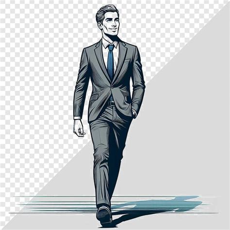 Um Desenho De Um Homem De Terno E Gravata Psd Premium