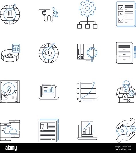 Smart Device Line Icons Collection Efficiency Innovation