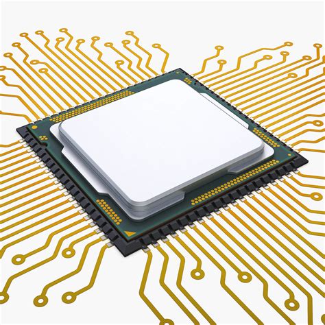 Cpu Processor With Circuit Board Elements M1 3d Model By Zurel