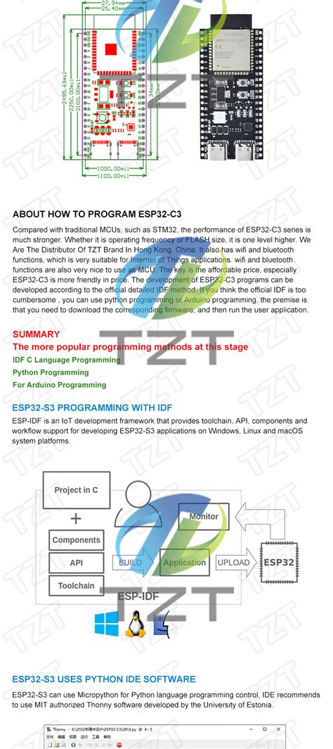 ESP ESP S WiFi Bluetooth Internet Of Things Dual Type C Development Board Core Board