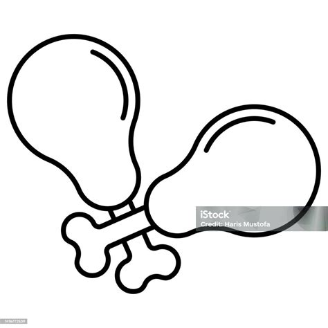 치킨 레그 라인 아트 정육점 아이콘 디자인 템플릿 벡터 일러스트 레이 션 가금류에 대한 스톡 벡터 아트 및 기타 이미지 가금류 고기 굽기 Istock