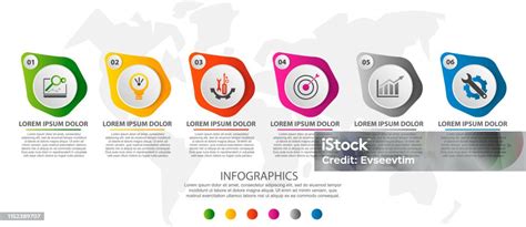 현대 3d 벡터 일러스트입니다 여섯 개의 요소가 있는 원형 인포 그래픽 템플릿입니다 아이콘과 텍스트입니다 비즈니스 프레젠테이션 웹 디자인 응용 프로그램 인터페이스 및 6