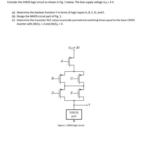 Solved Consider The Cmos Logic Circuit As Shown In Fig 1