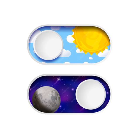 Premium Vector On And Off Day And Night Toggle Switch Buttons Isolated On White