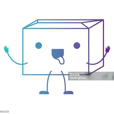 보라색 컬러 윤곽선 저하 파란색에서 봉인된 귀여운 애니메이션된 판지 상자 귀여운에 대한 스톡 벡터 아트 및 기타 이미지 귀여운 닫은 달콤한 음식 Istock