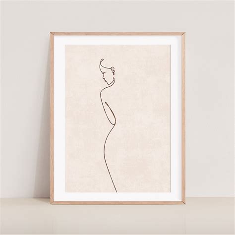 Female Nude Line Art Prints One Line Art Print Modern Minimalist Nude