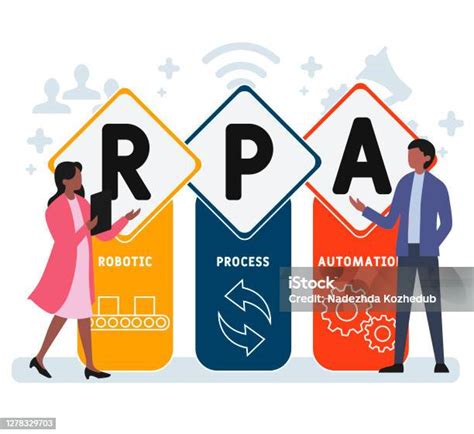사람과 플랫 디자인 Rpa 로봇 공정 자동화 약어 0명에 대한 스톡 벡터 아트 및 기타 이미지 0명 개선 나무 Istock
