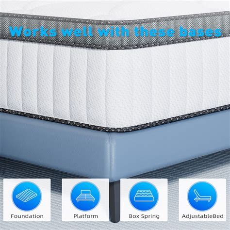 Ifluous 10 In Medium King Hybrid Memory Foam Coil Blend Mattress In A Box In The Mattresses