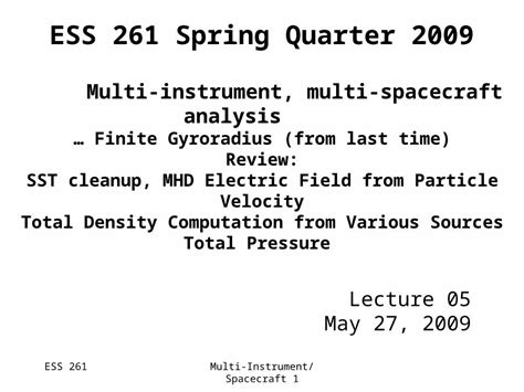 Ppt Ess 261multi Instrumentspacecraft 1 Multi Instrument Multi
