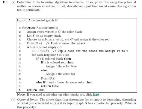Solved E A Determine If The Following Algorithm Chegg